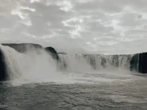 Visiting Godafoss Falls in Iceland