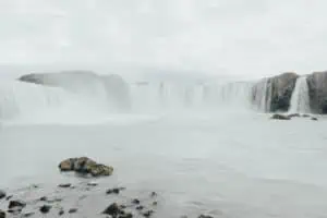Visiting Godafoss Falls in Iceland